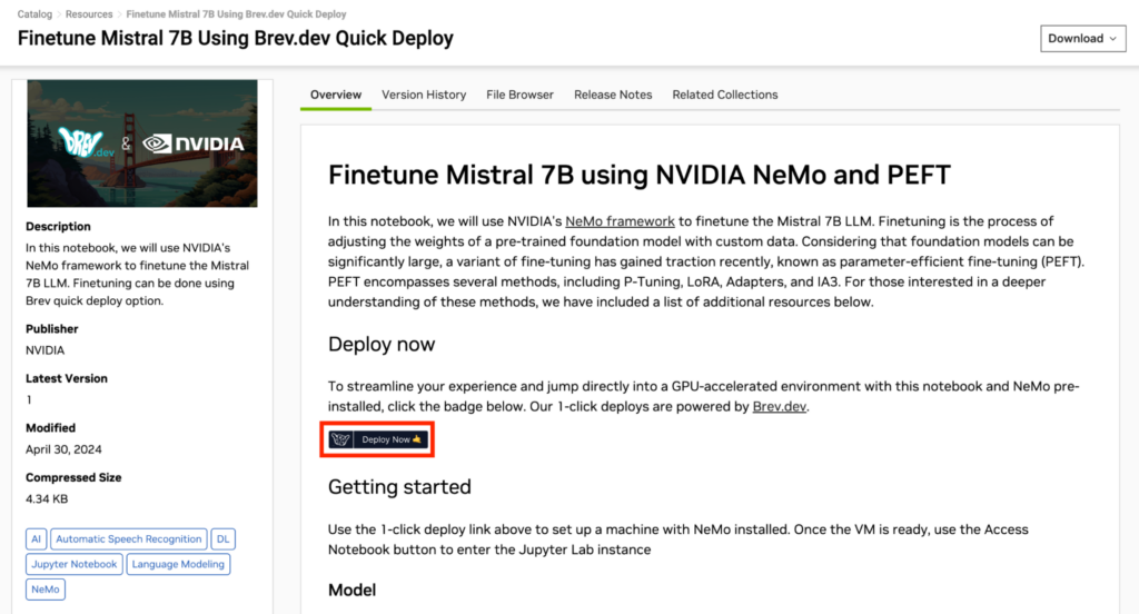 Deploy Gpu Optimized Ai Software With One Click Using Brevdev And